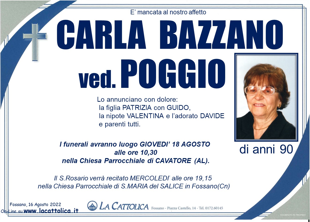 Onoranze funebri La Cattolica – Fossano – Cuneo – Servizio pompe funebri – pratiche funerarie
