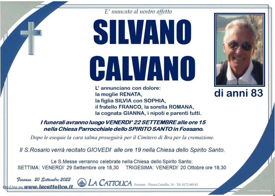 Necrologi – Onoranze funebri La Cattolica – Fossano – Cuneo