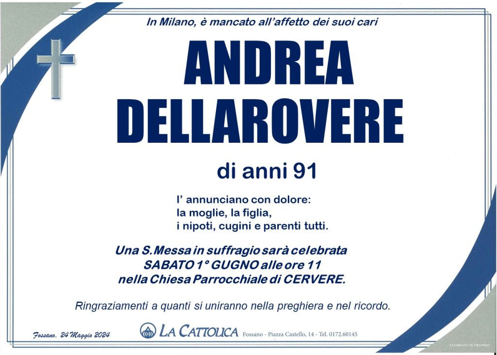 Necrologi – Onoranze funebri La Cattolica – Fossano – Cuneo