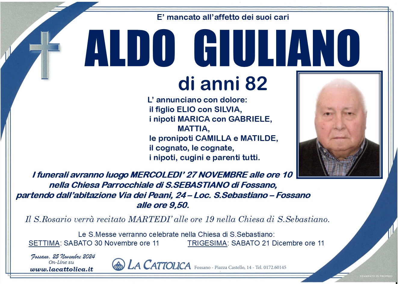 Necrologi – Pagina 2 – Onoranze funebri La Cattolica – Fossano – Cuneo