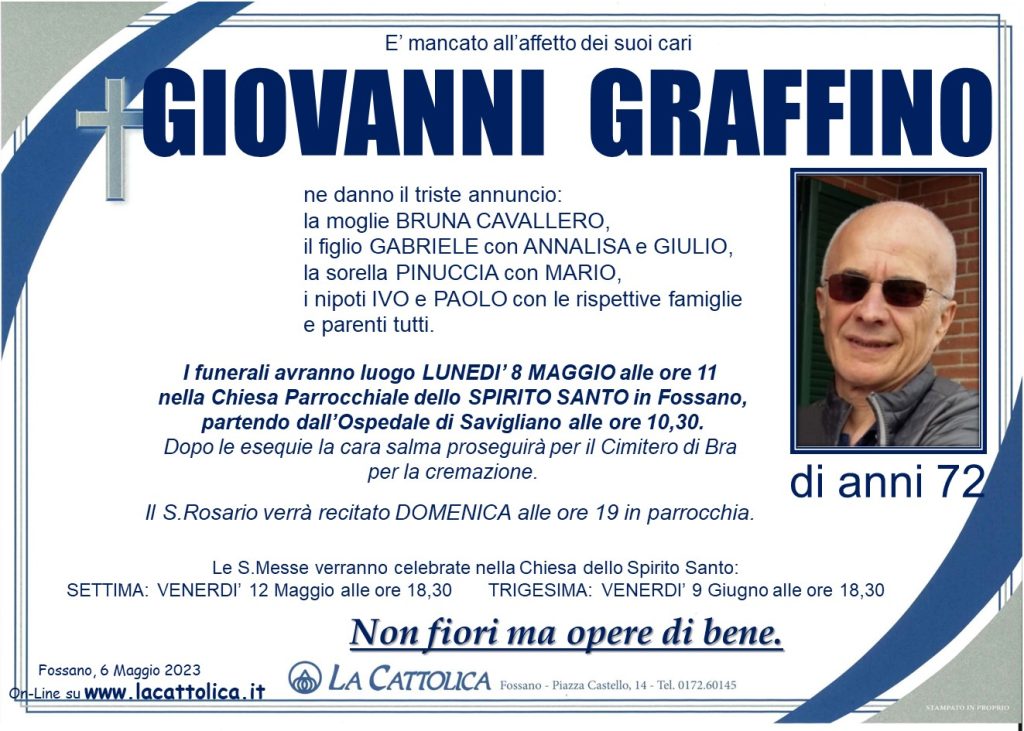 Giovanni Graffino – Onoranze funebri La Cattolica – Fossano – Cuneo
