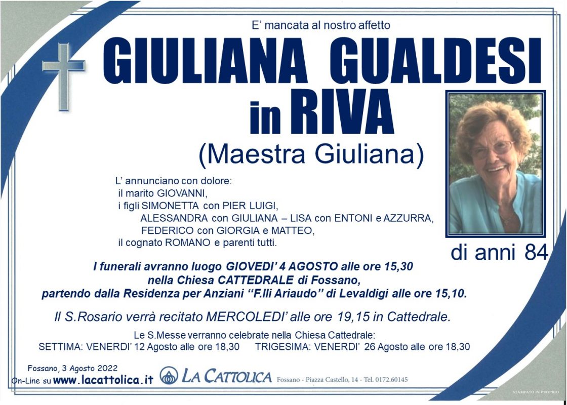 Necrologi – Onoranze funebri La Cattolica – Fossano – Cuneo