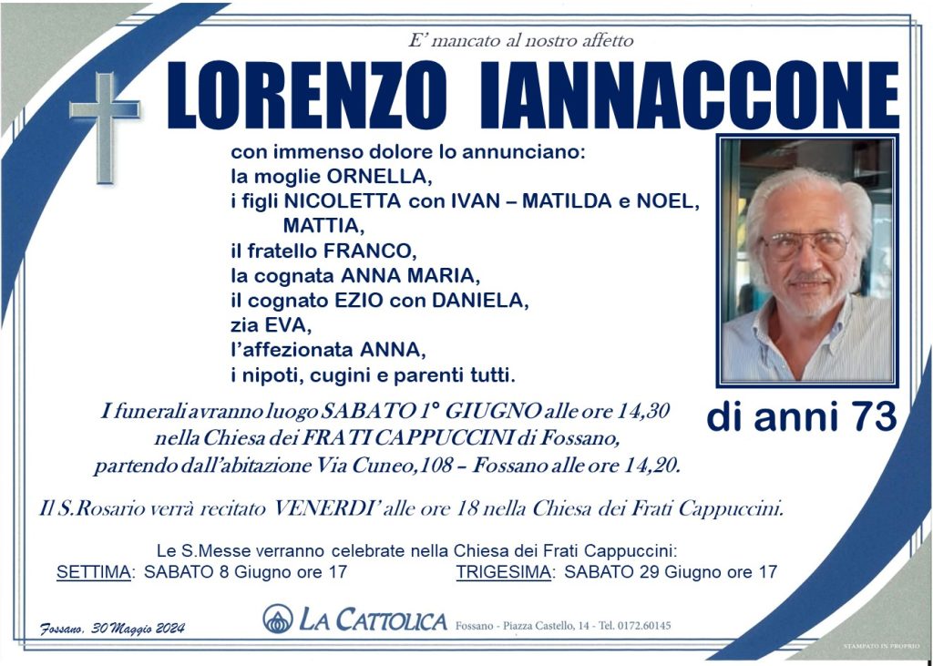 Necrologi – Onoranze funebri La Cattolica – Fossano – Cuneo