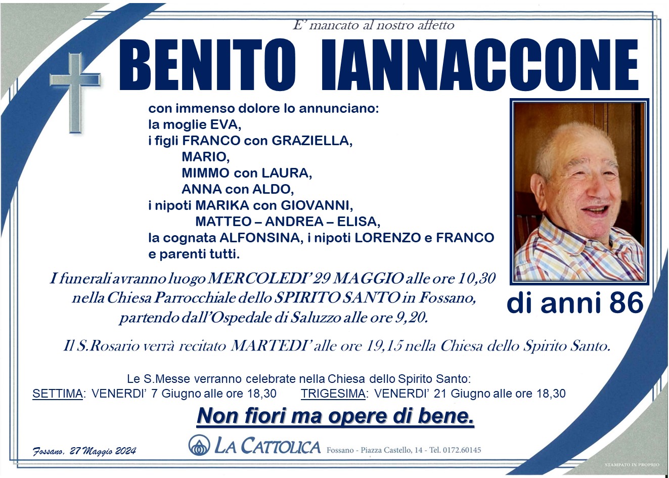 Necrologi – Onoranze funebri La Cattolica – Fossano – Cuneo