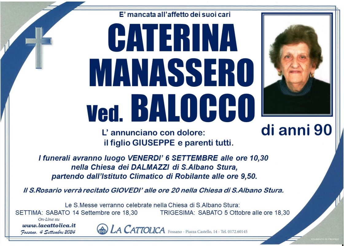 Necrologi – Onoranze funebri La Cattolica – Fossano – Cuneo