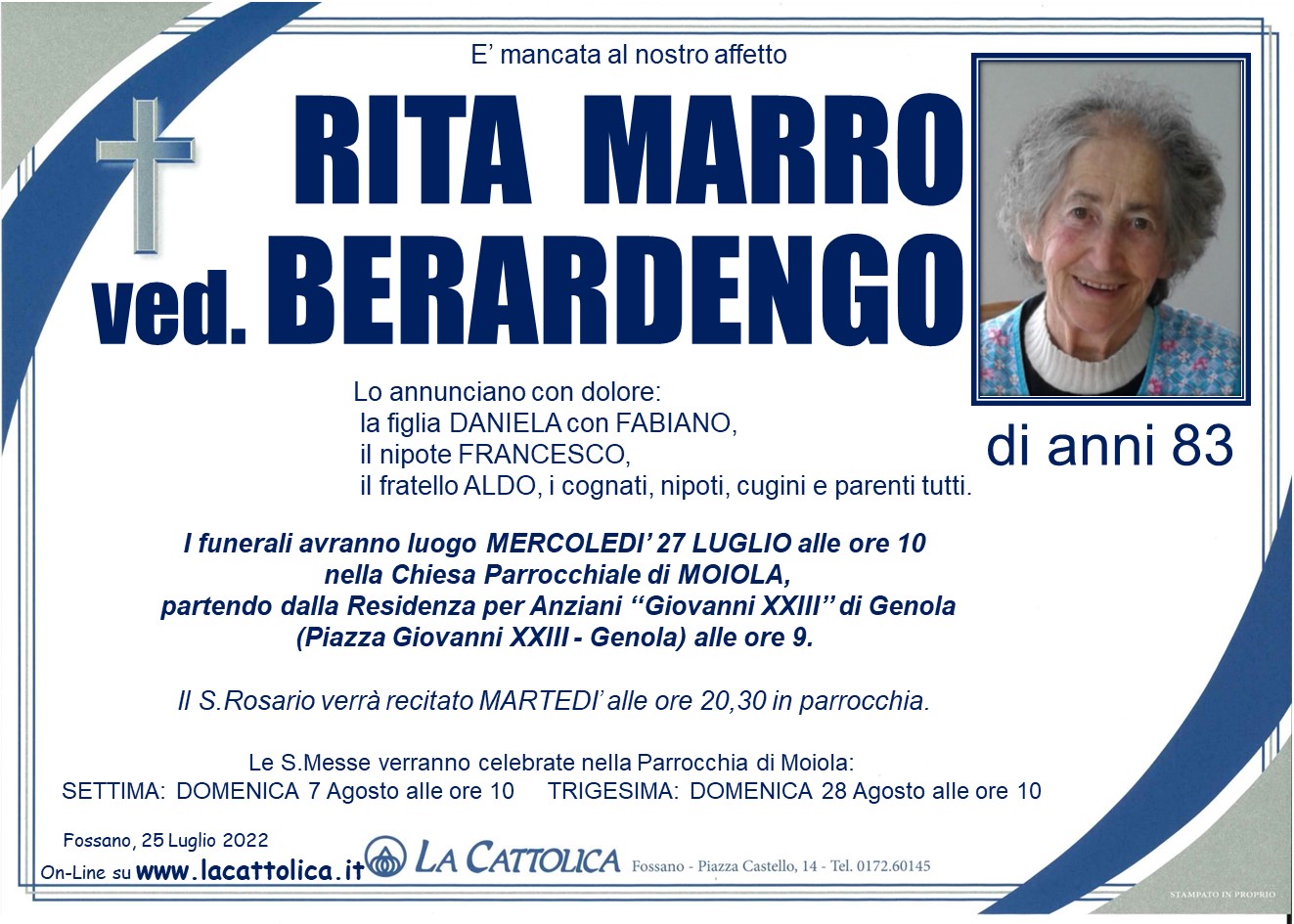 Onoranze funebri La Cattolica – Fossano – Cuneo – Servizio pompe funebri – pratiche funerarie