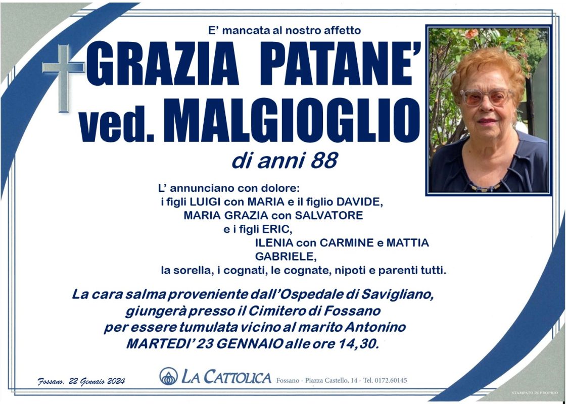 Necrologi – Onoranze funebri La Cattolica – Fossano – Cuneo