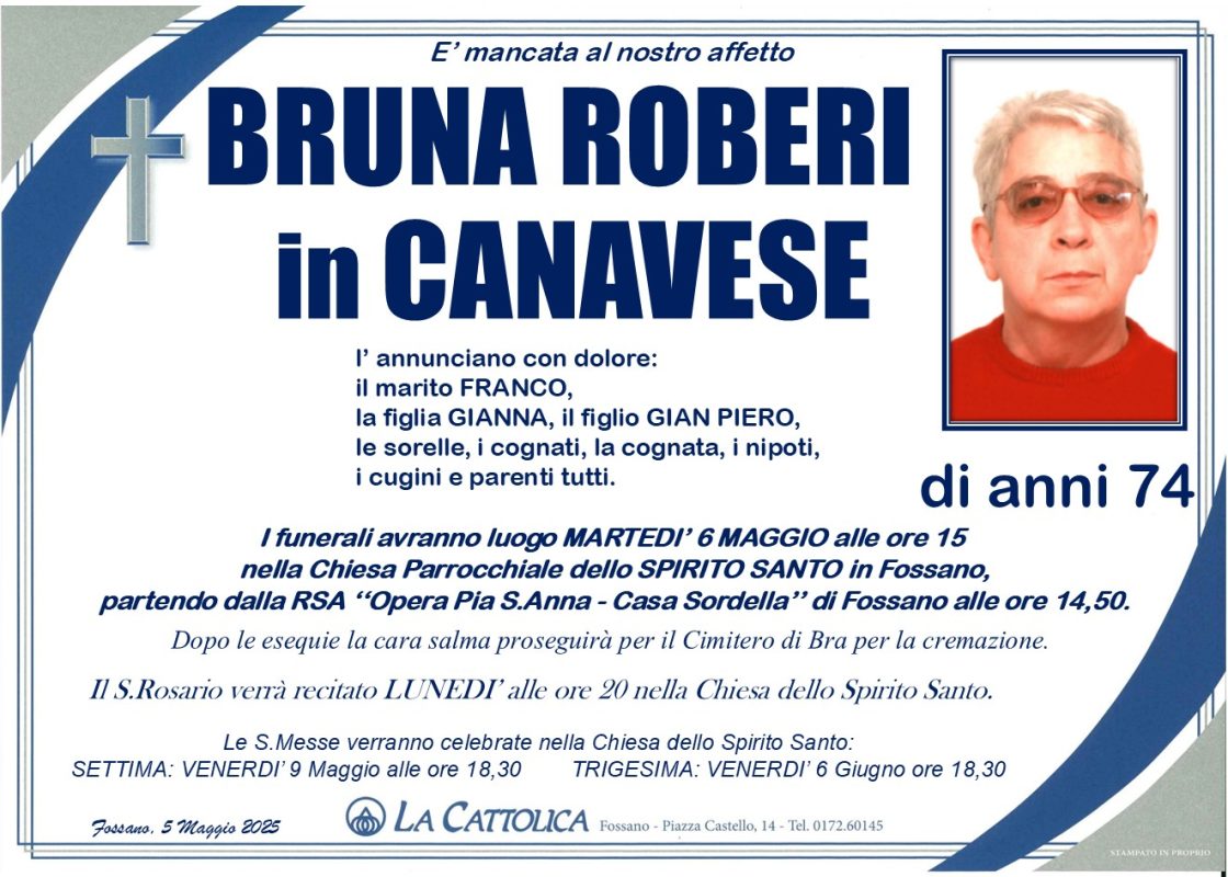 Necrologi – Onoranze funebri La Cattolica – Fossano – Cuneo